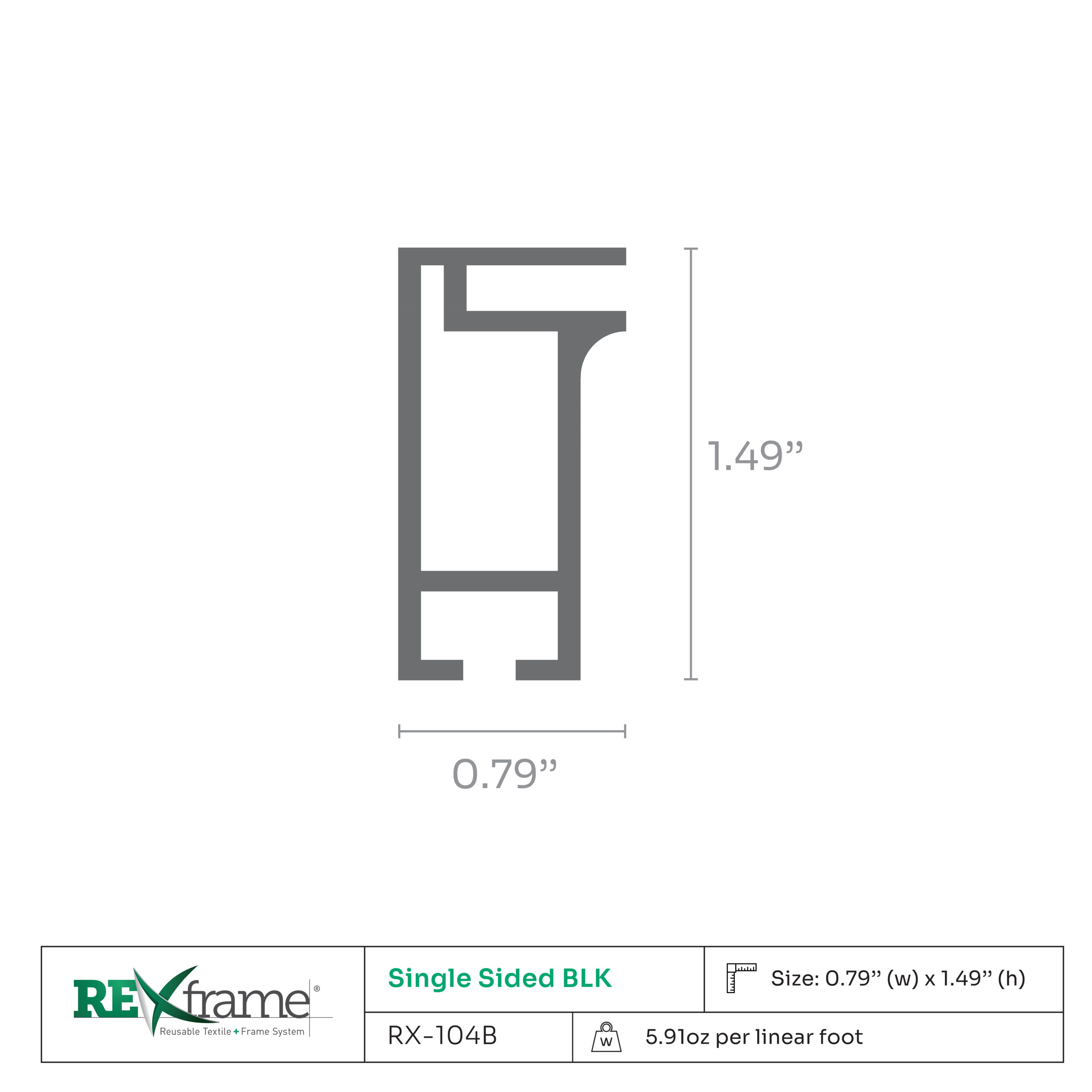 RX-104B Single Sided Black Product - Display Source Inc