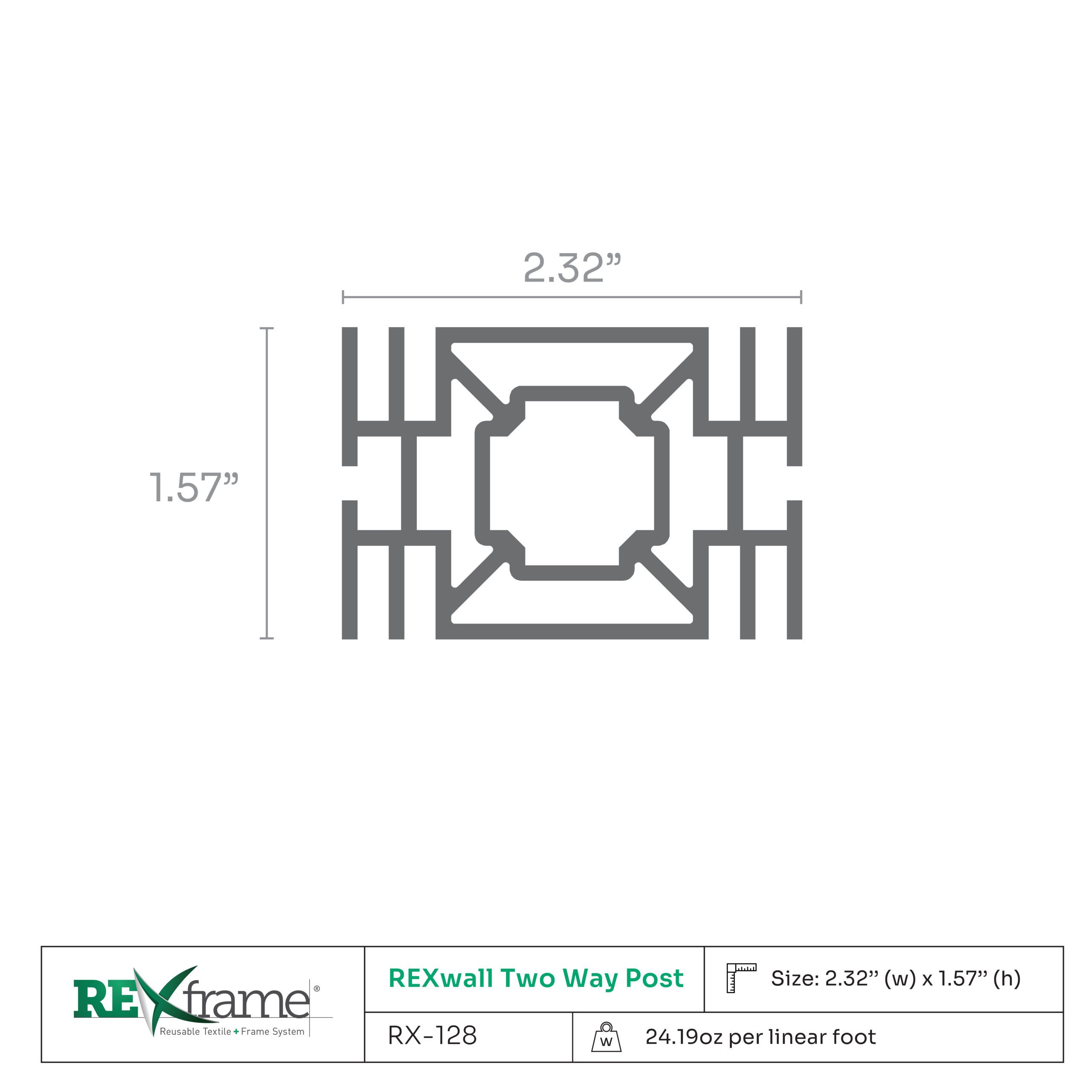 RX-128 REXwall Two Way Post - Display Source Inc