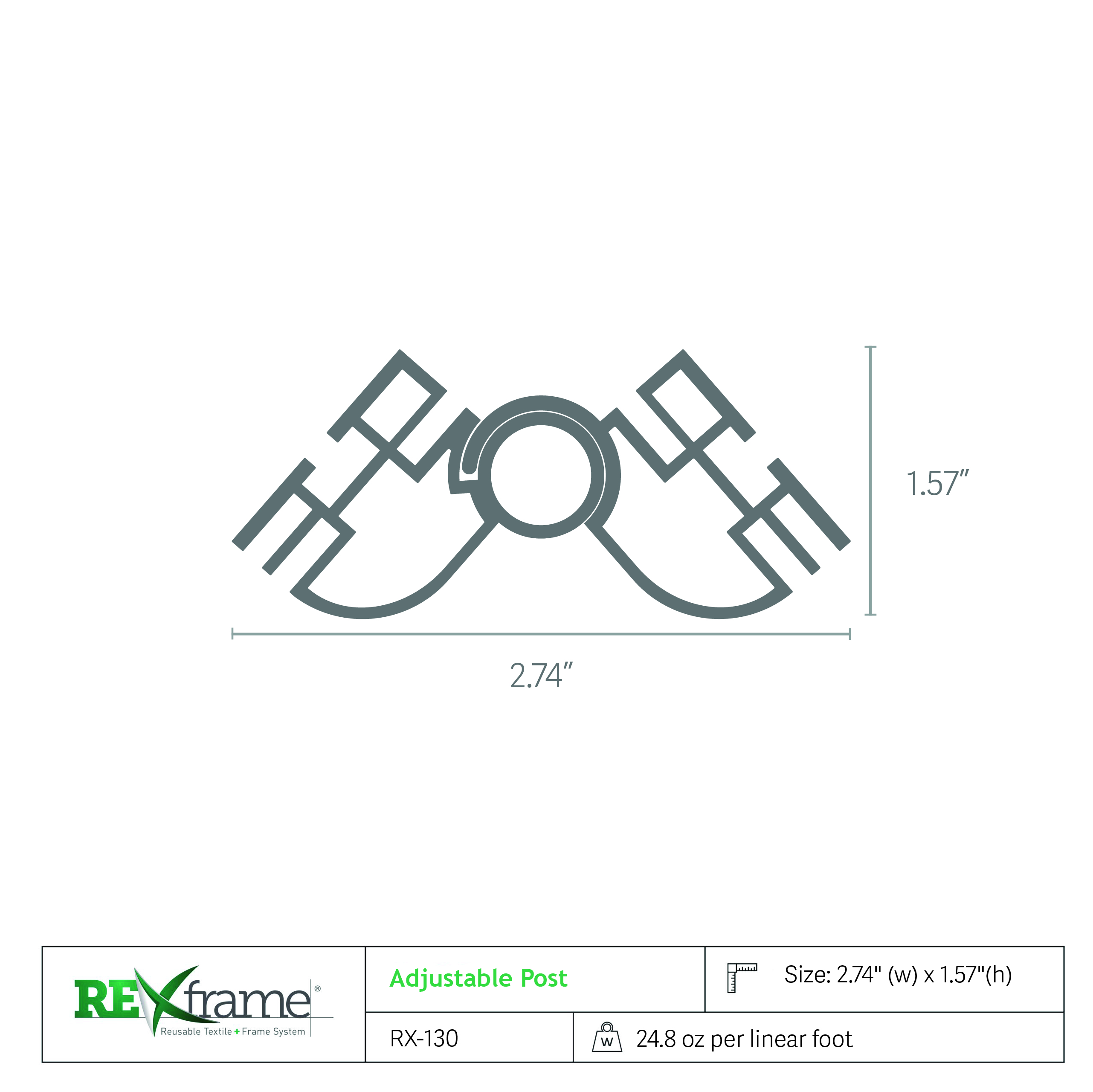 RX-130 Adjustable Post - Display Source Inc